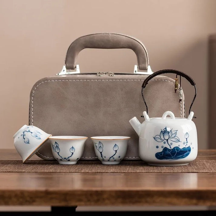 Set de Té de Viaje con Estuche - Diseños de Loto🪷, Bambú🎋 y Caqui🍅 ...